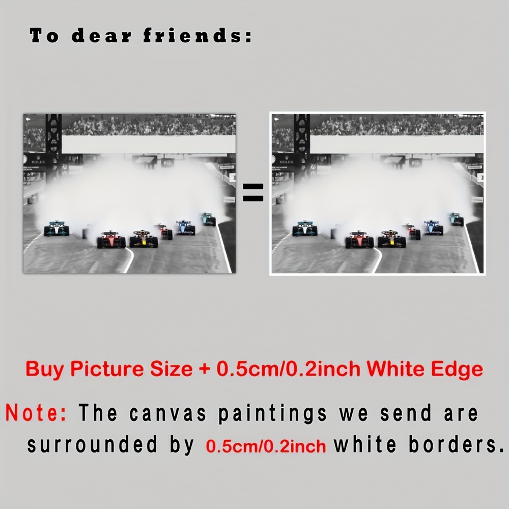 Race Car Wall Art Black White Canvas Painting Home - Temu