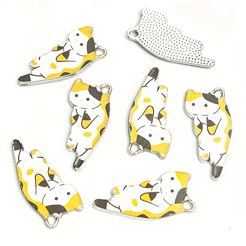 Kawaii Pet Kitten Theme Enamel Charms Cute Lazy Cat Alloy - Temu United ...