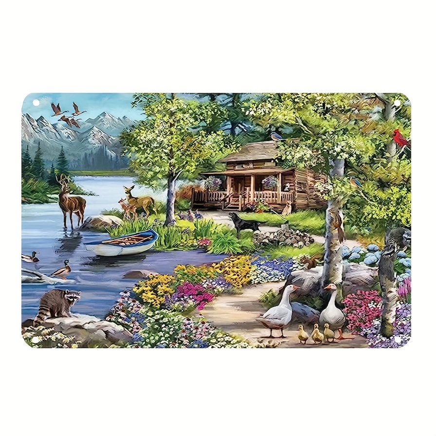 Retro New Plaque Cabin By The Lake Inspirational Farmhouse Wall Plaque ...