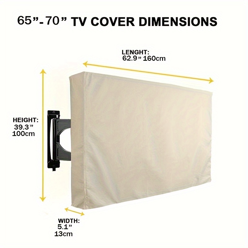1pc Household Tv Cover Suitable For Outdoor Flat Screen Tv Housing 600d ...
