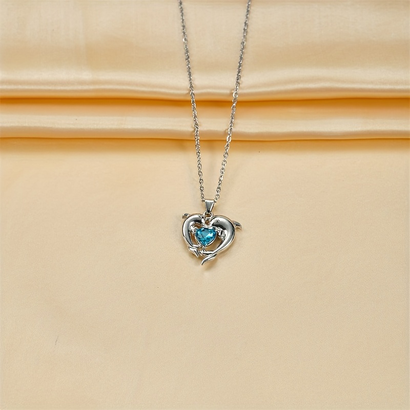 Men's Zinc Alloy Fashion Heart-shaped Pendant Necklace, Dolphin ...