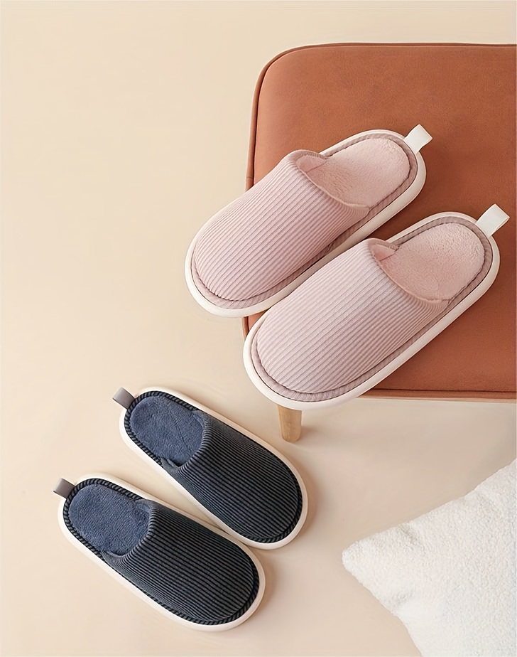 Solid Color Fuzzy Home Slippers Slip Flat Warm Fluffy - Temu Netherlands