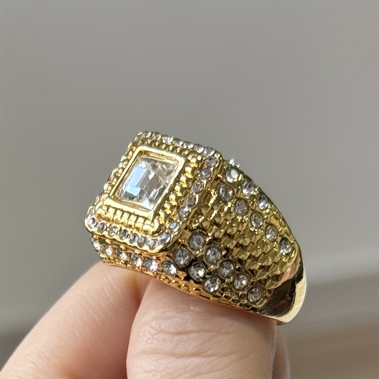 Trendy Luxury Zirconia Ring Business Men's Ring Perfect Gift - Temu ...