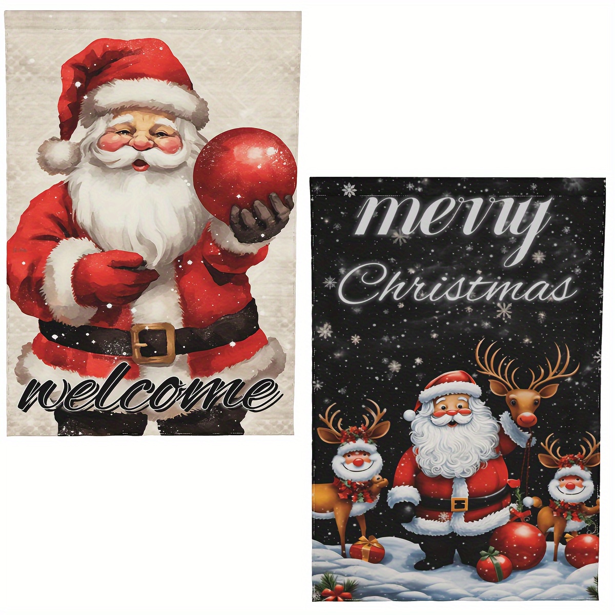 Welcome Christmas Garden Flag Merry Christmas Santa Claus - Temu Australia