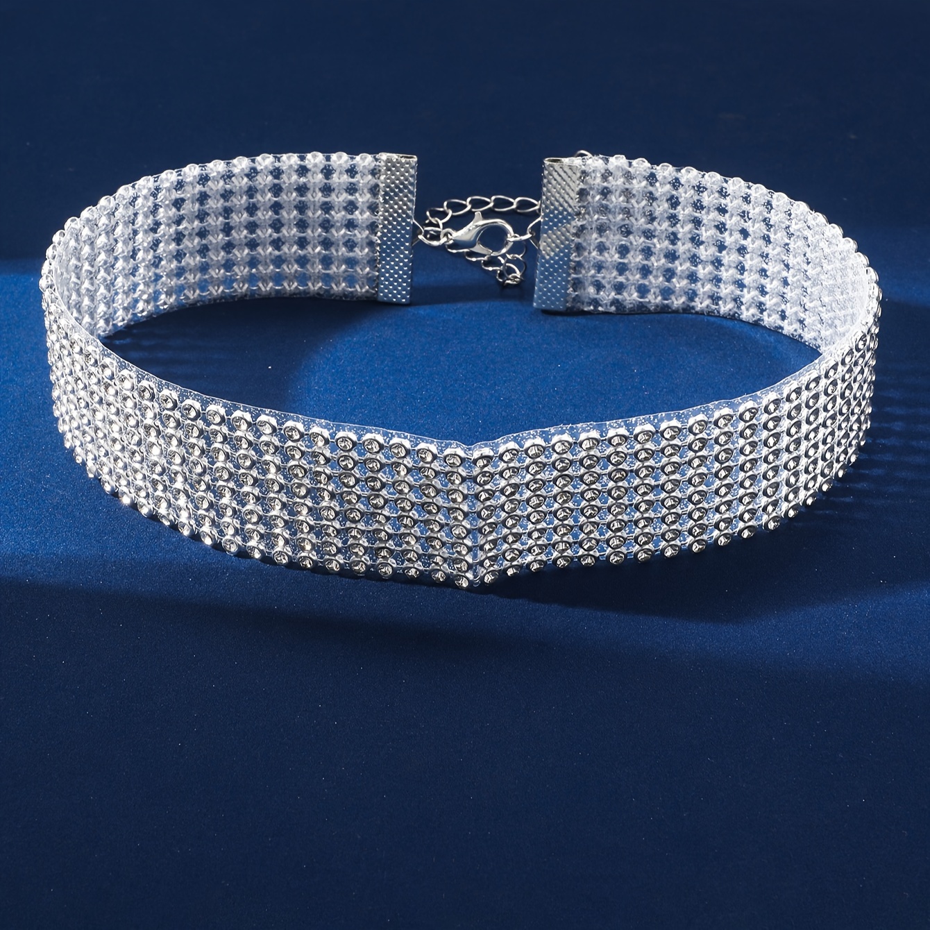 Full Rhinestones Belted Neck Collars Alloy Choker Necklace - Temu Ireland