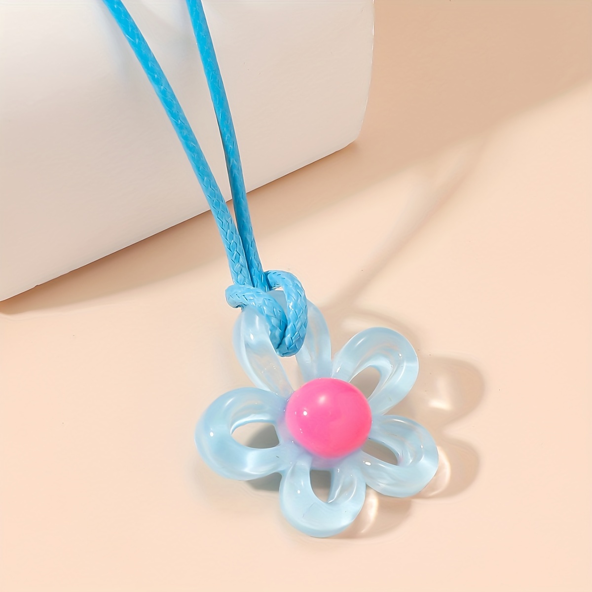 Sweet Acrylic Flower Pendant Necklace Elegant Simple Style - Temu ...