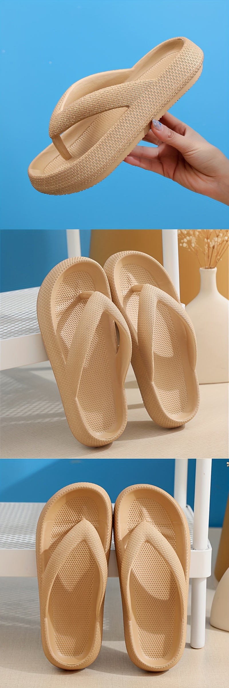 Unisex Eva Flip Flops Solid Color Super Soft Wear resistant - Temu New ...