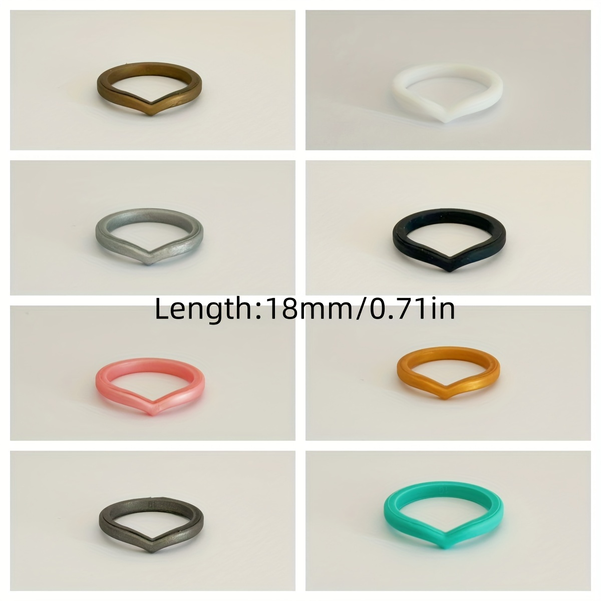 Minimalist Style Silicone Rings Simple V Design Multi Colors - Temu ...