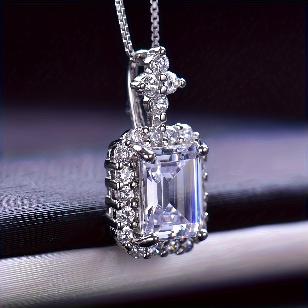 Emerald Cut Moissanite 925 Sterling Silver Four leaf Clover - Temu Ireland