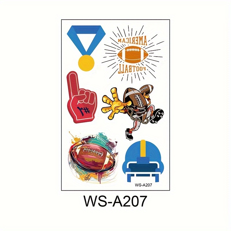 Temporary Football Tattoos Team Rugby Tattoos - Temu Canada