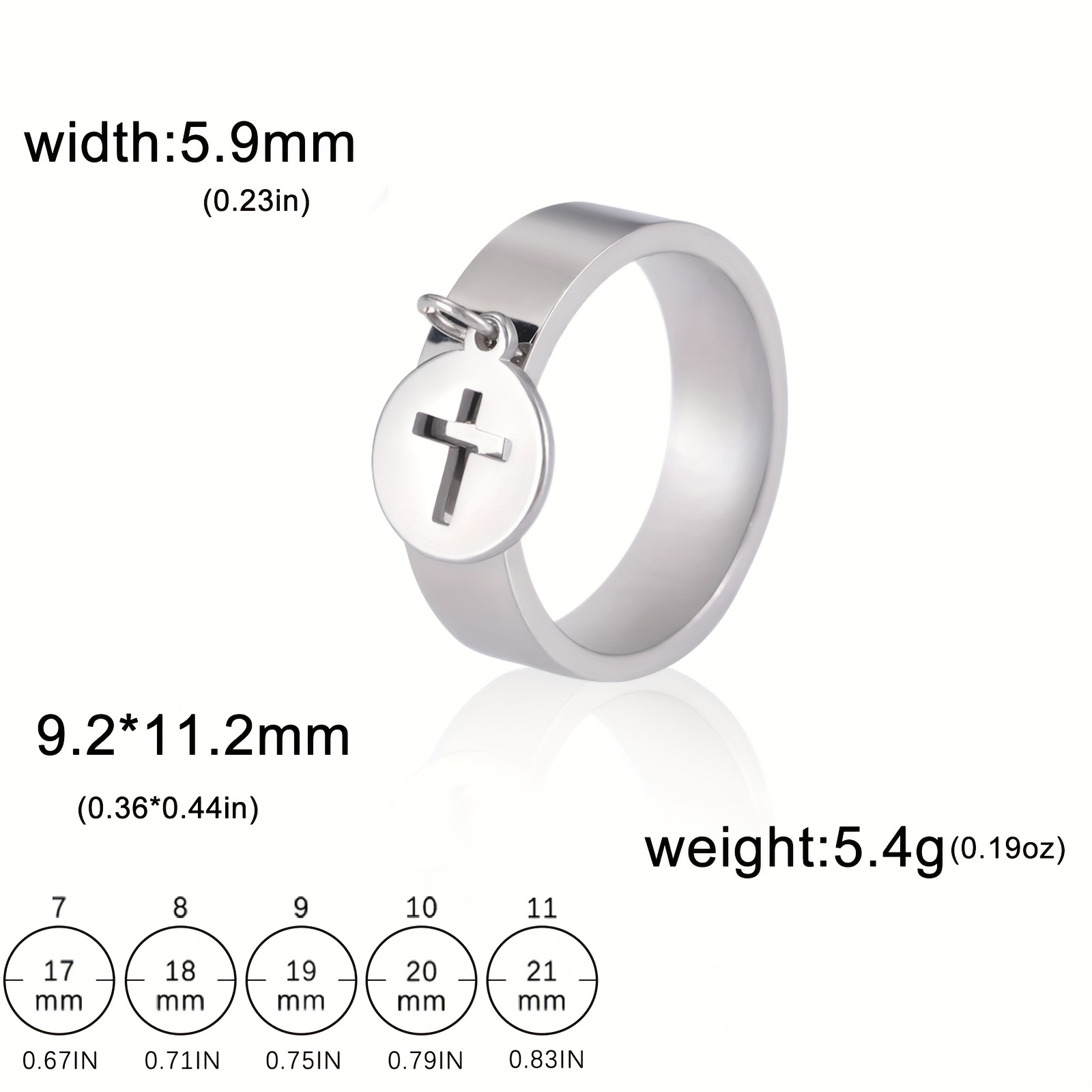 Hip Hop Style Band Ring Made Of Titanium Trendy Cross Design - Temu ...