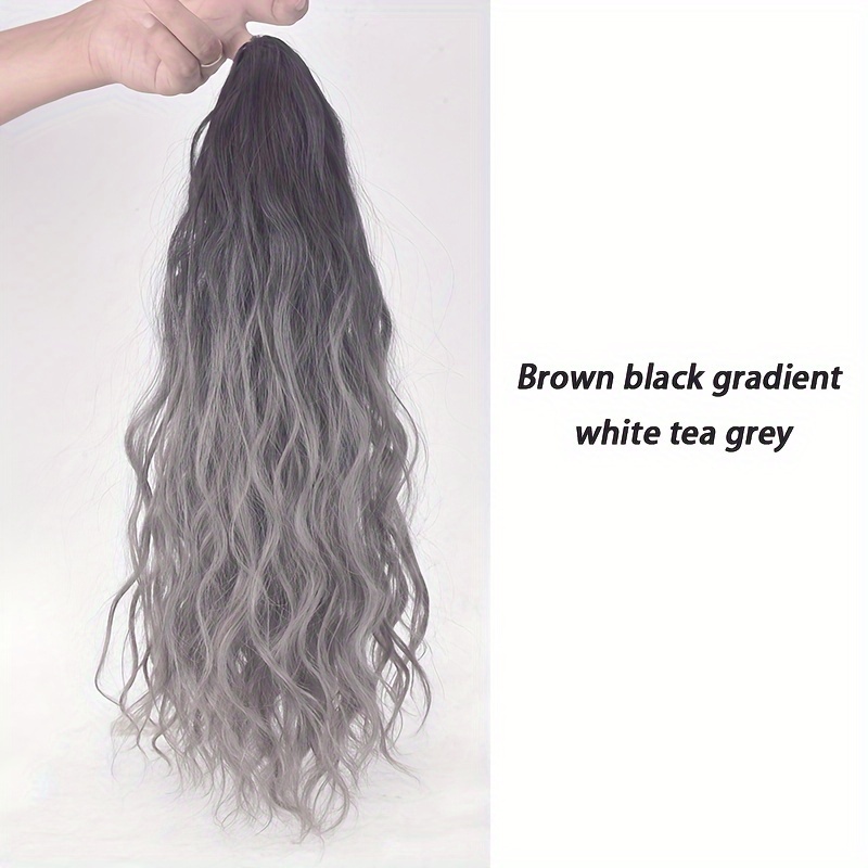 Claw Ponytail Fluffy Corn Wavy Long Wavy Hair Gradient Blue - Temu ...