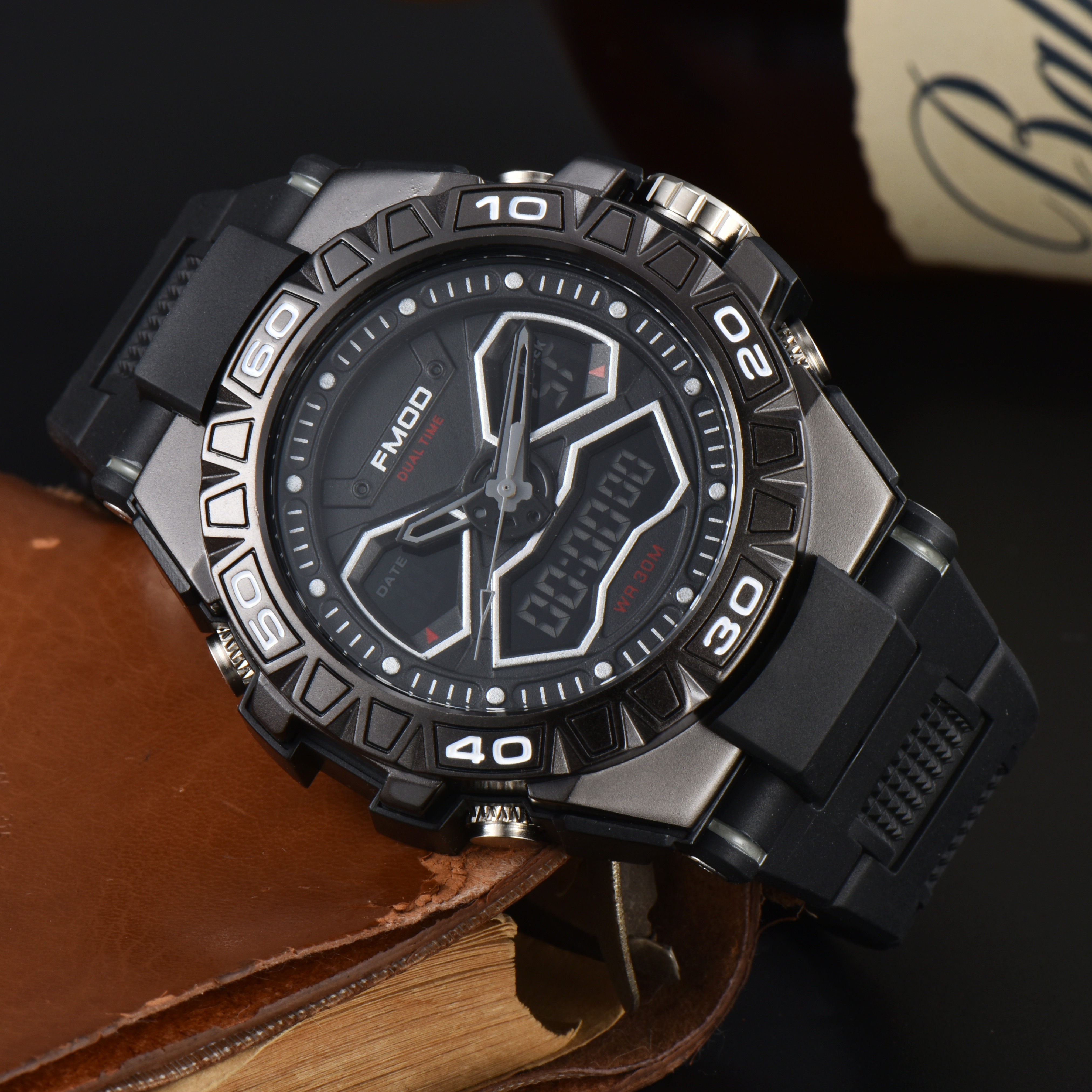 Trendy Sports Men's Alloy Double Display Waterproof Luminous - Temu ...