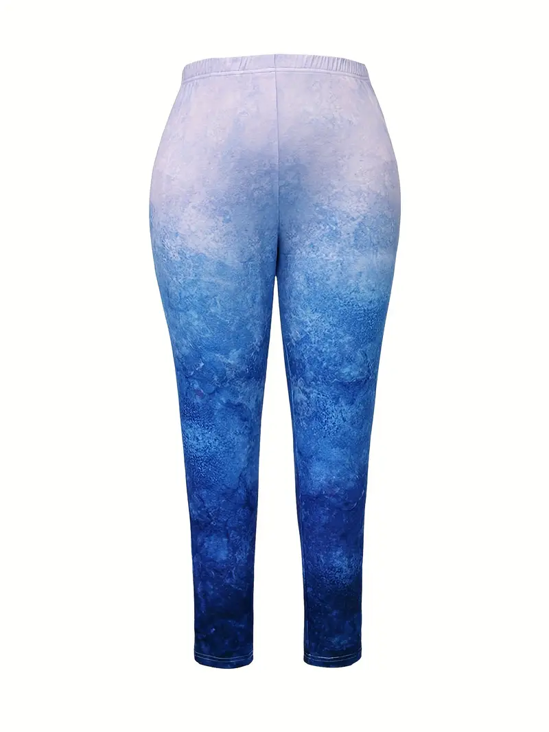 Ombre Skinny Leggings Plus Size Casual Every Day Stretchy Temu Australia