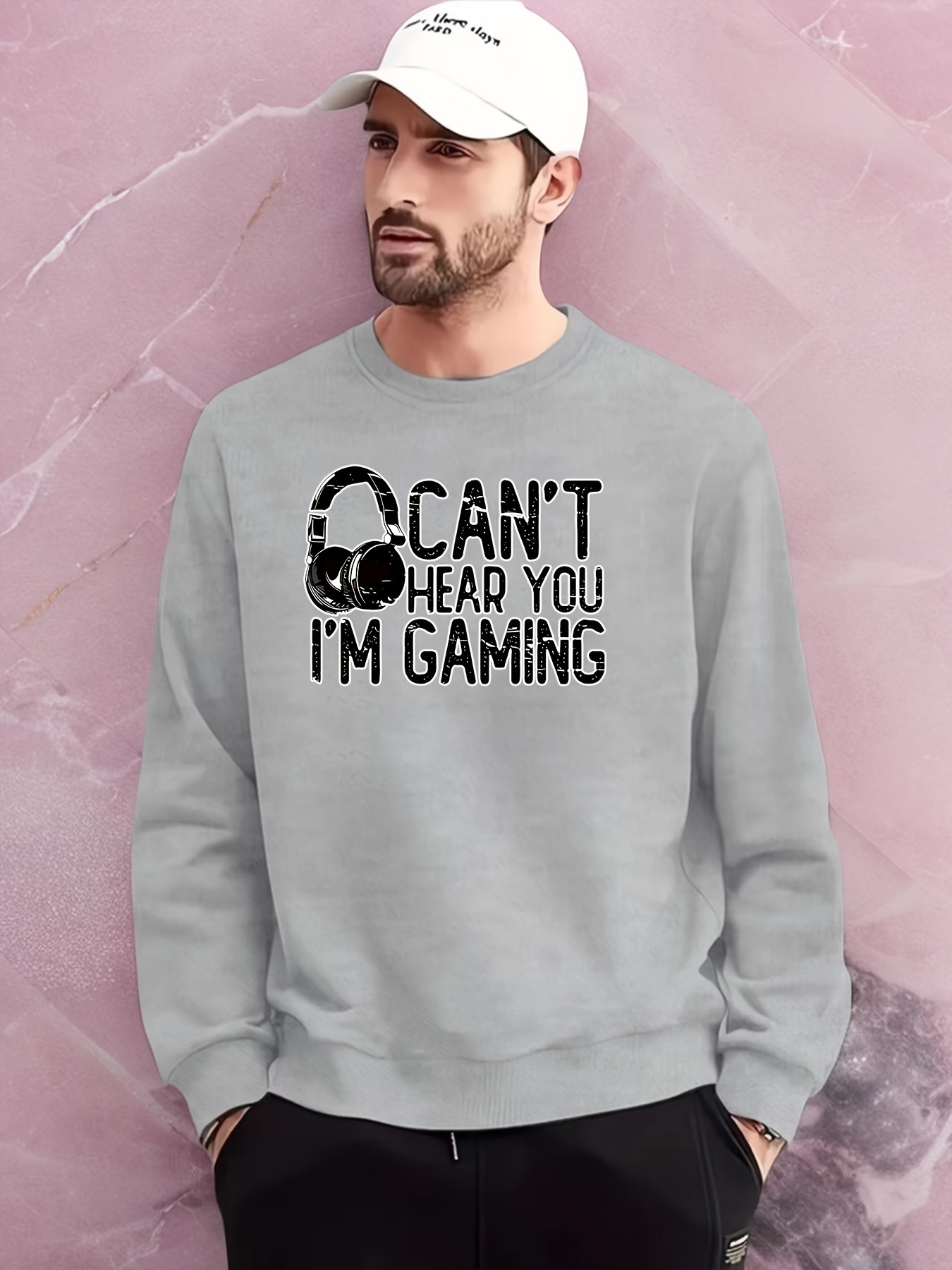 't Hear 'm Gaming Black Headphone Print Men's Trendy - Temu Canada