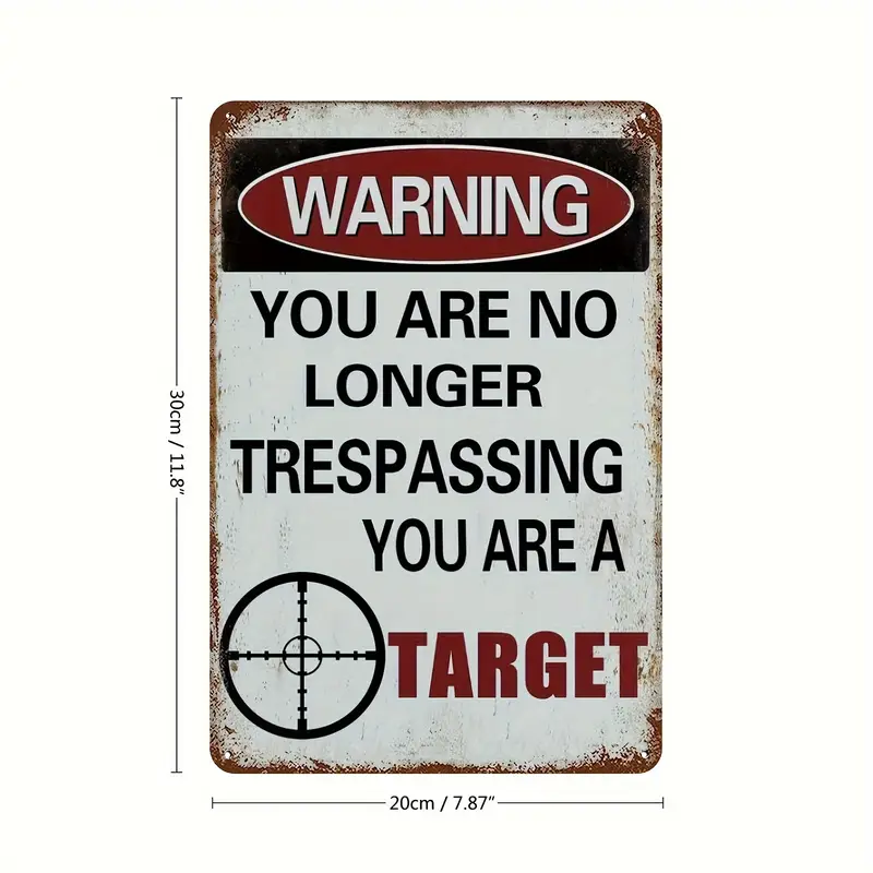 Funny No Trespassing Sign Metal Warning Tin Signs No Longer Temu