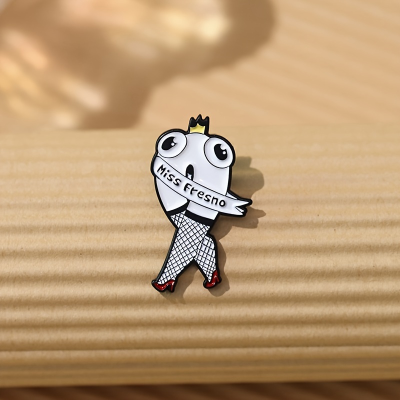 Creative Crown Large Eyes Long Legs Design Badge Girls Metal - Temu ...