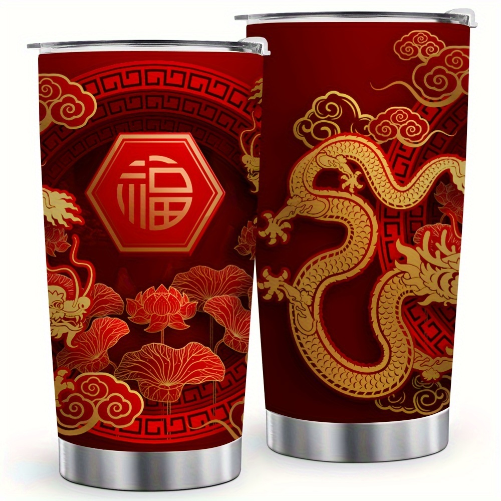 New Year Themed Insulated Cup "fu" Series Printed Cup - Temu New Zealand