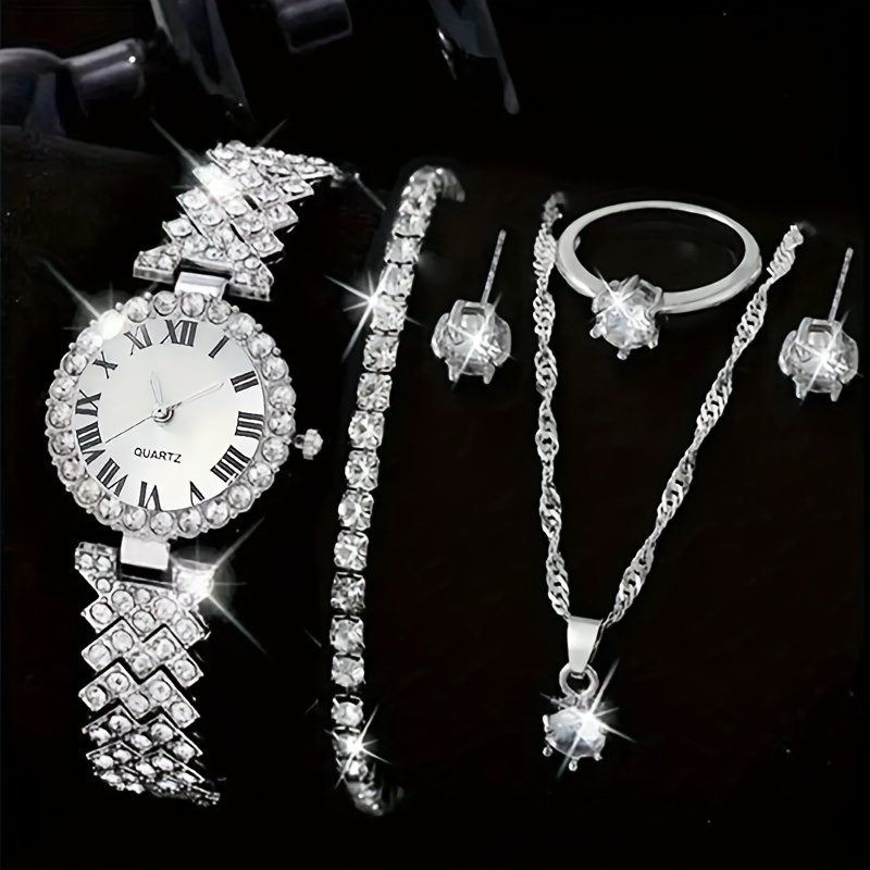 Women's Watch Luxury Rhinestone Quartz Watch Rome Fashion Analog Wrist ...