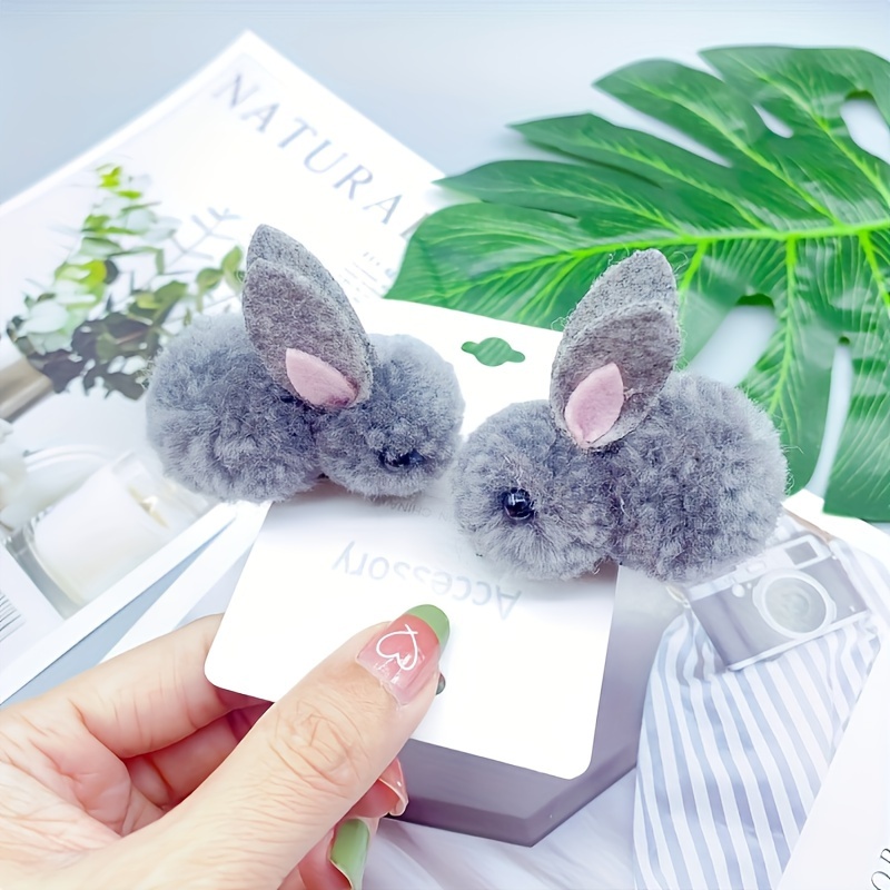 New Cute Cartoon Bunny Hair Clip Plush Cute Side Clip Hair - Temu ...