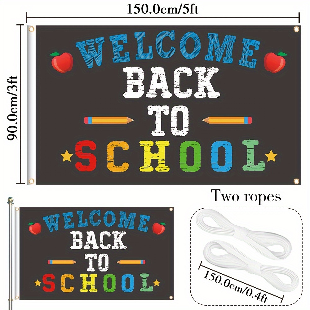 Back School Flag Polyester Celebrate Students Back School - Temu United ...