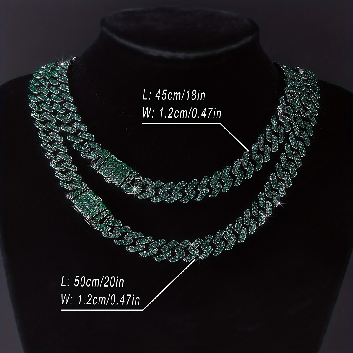 Fashion Chain Necklace Bling Rhinestone Chain Necklace Men's - Temu ...