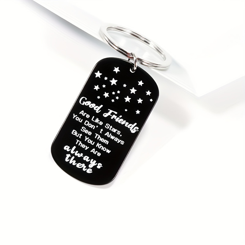 Good Friends Are Like Stars Lettering Keychain Friendship Friend ...