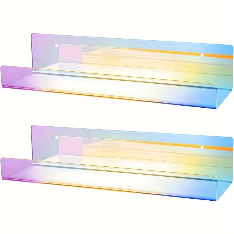 2pcs Colorful Acrylic Floating Rack Wall Hanging Display - Temu Denmark