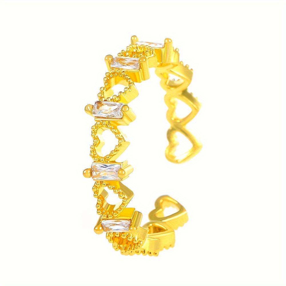 Adjustable Heart Shape Ring For Men Romantic Geometric Heart - Temu ...