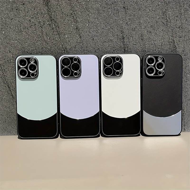 Metal Camera Color Blocking Splicing Phone Case For Iphone - Temu Australia