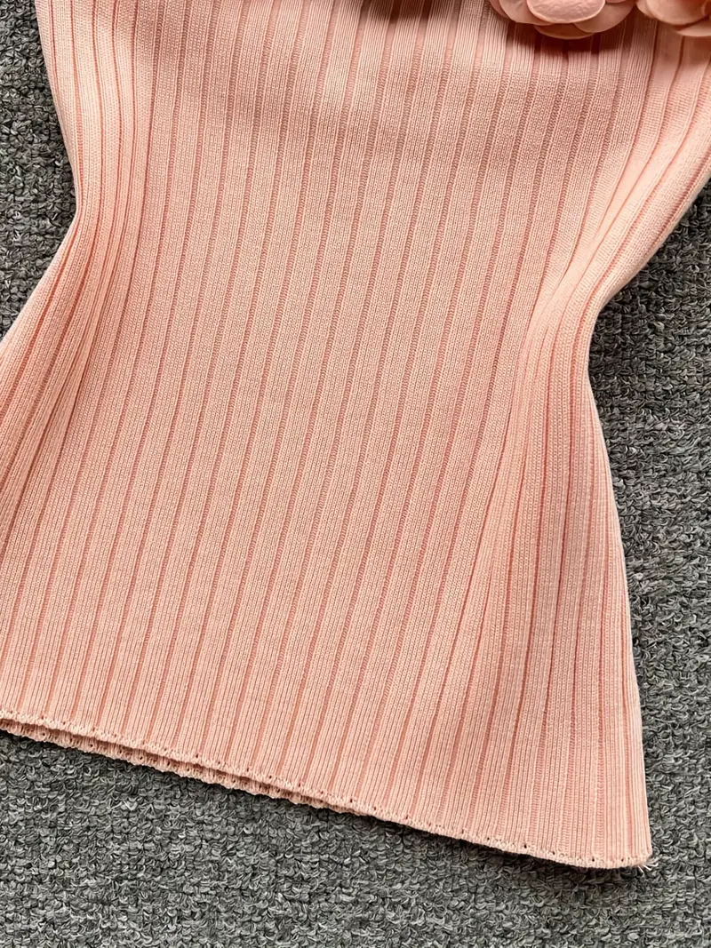 Shoulder Knitted Tube Top Sexy Solid Tube Top Spring Summer Temu