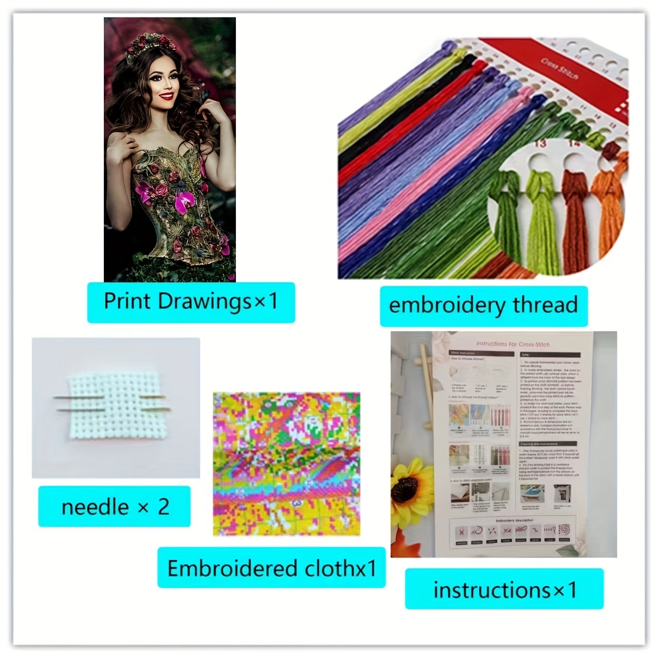 Diy Cross stitch Material Kit Pattern - Temu Norway