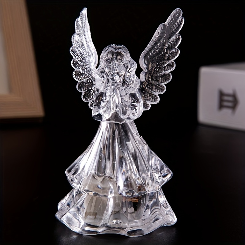 Colorful Glowing Acrylic Crystal Angel Night Light Plastic - Temu Australia