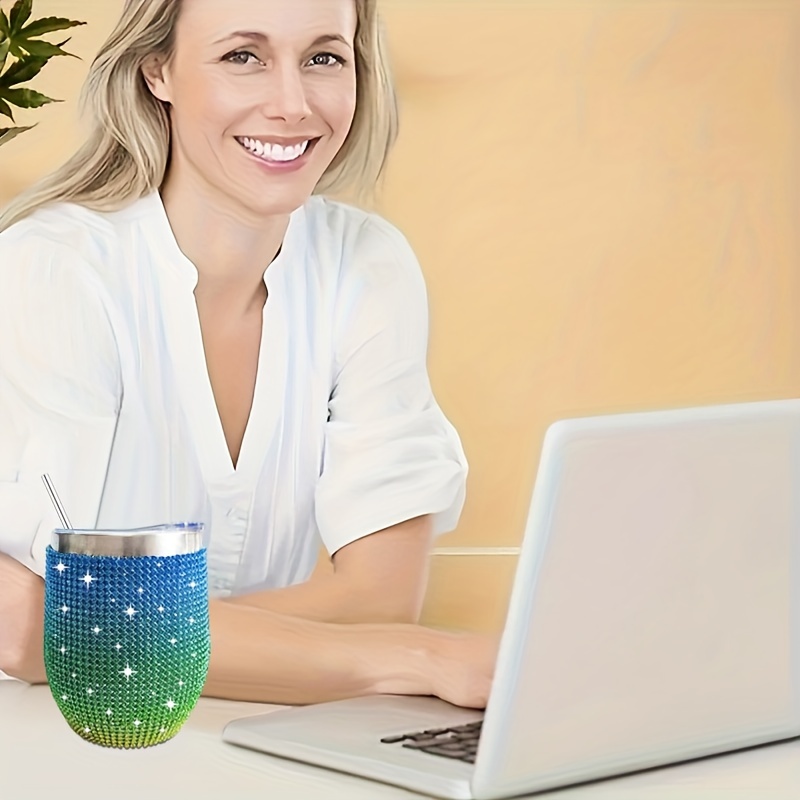 Sparkling Double Walled Studded Wine Tumbler Portable - Temu Canada