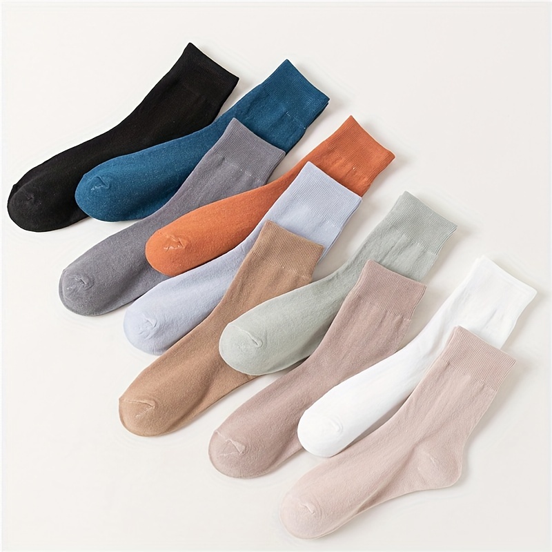 Simple Solid Socks Comfy Breathable match Socks Women's - Temu Canada