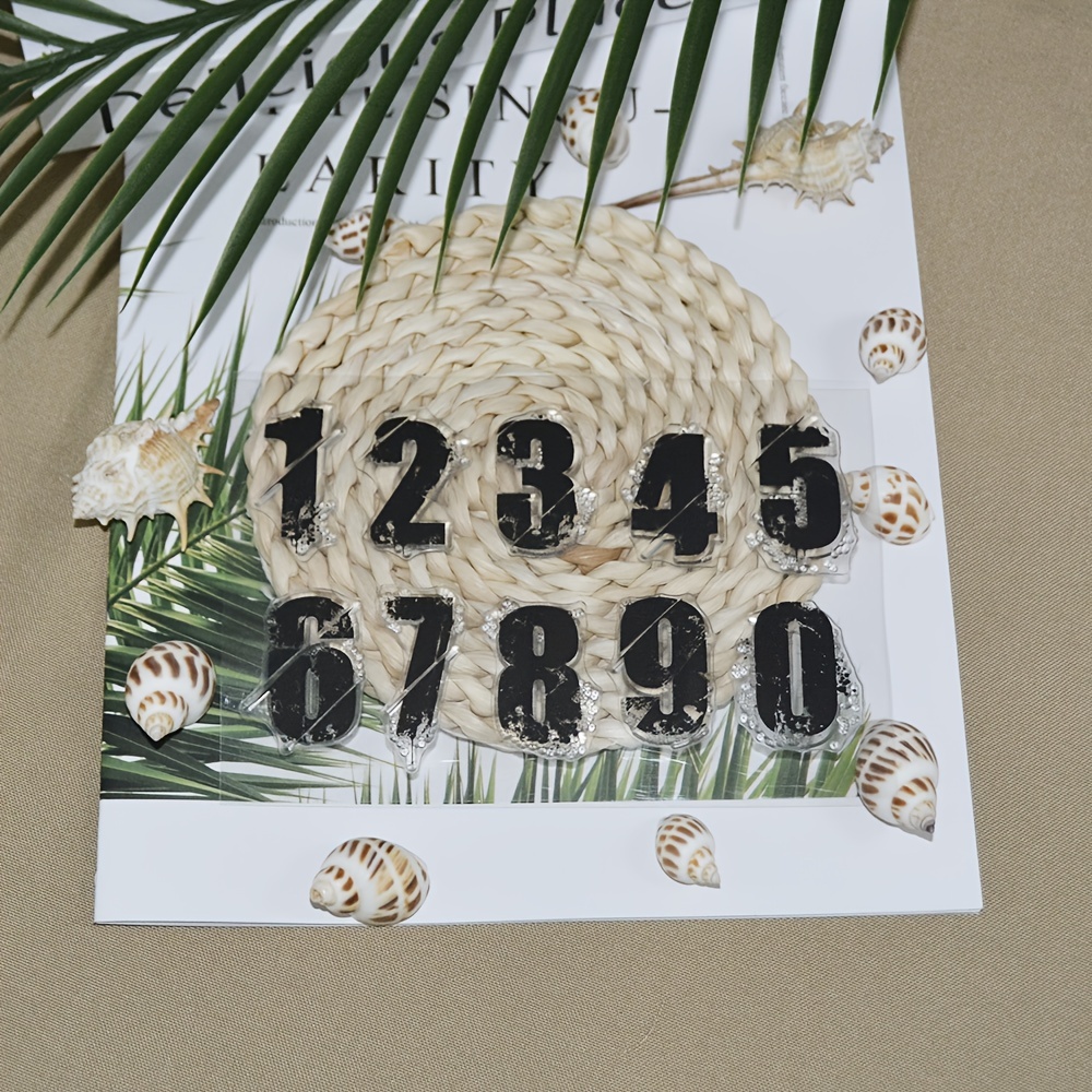 Make Unique Cards Scrapbooks Retro Number Clear Stamps! - Temu