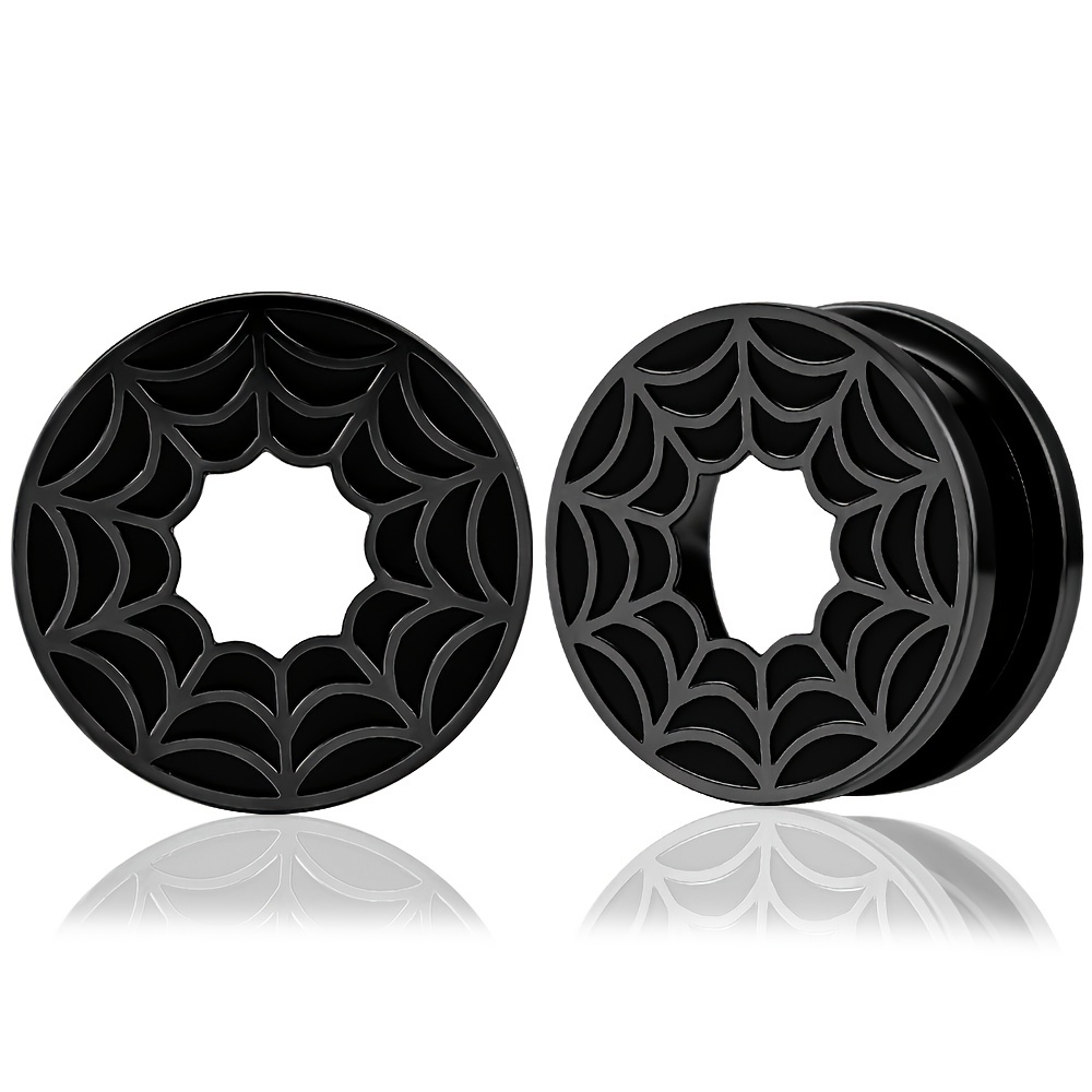 Spider Web Shape Ear Plugs Set Punk Style Gothic Ear - Temu United Kingdom