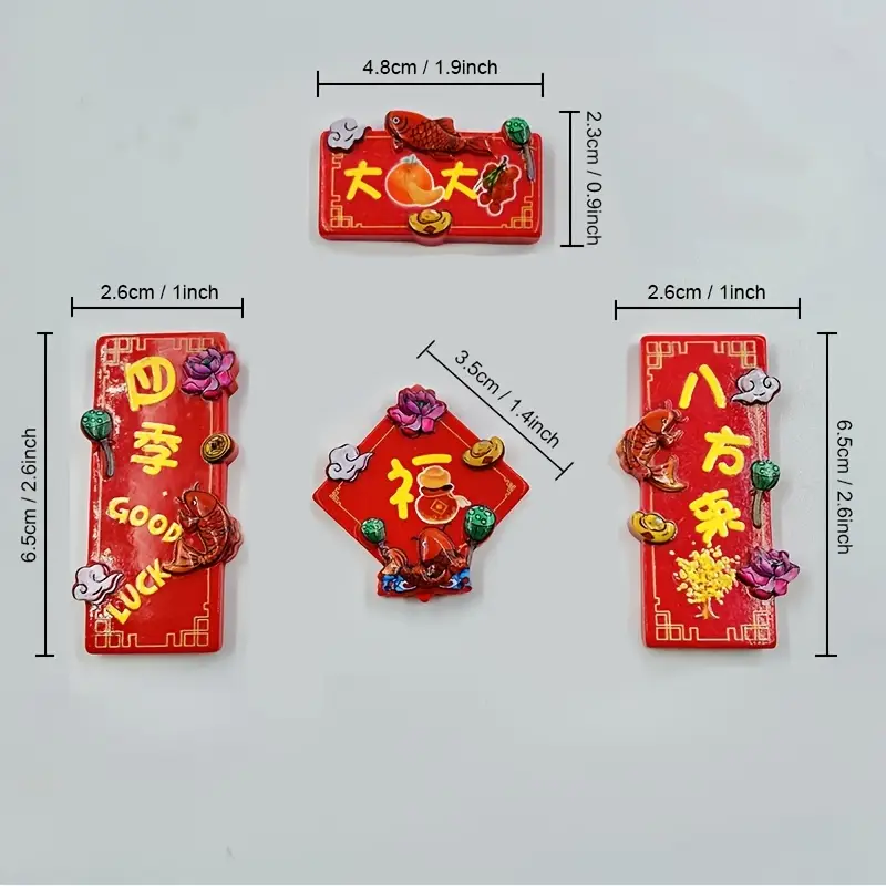 Chinese New Year Refrigerator Sticker Resin Magnetic Suction Temu