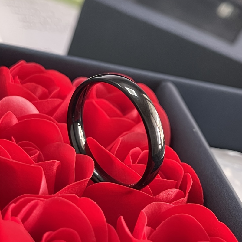 Tungsten Steel Ring Men Women Smooth Comfortable Wearing - Temu