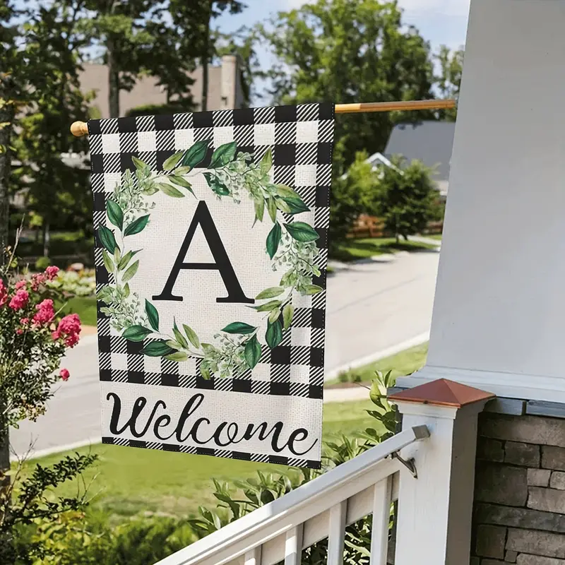 Letter S Garden Flag Floral Name Initial Flags Double Sided Temu