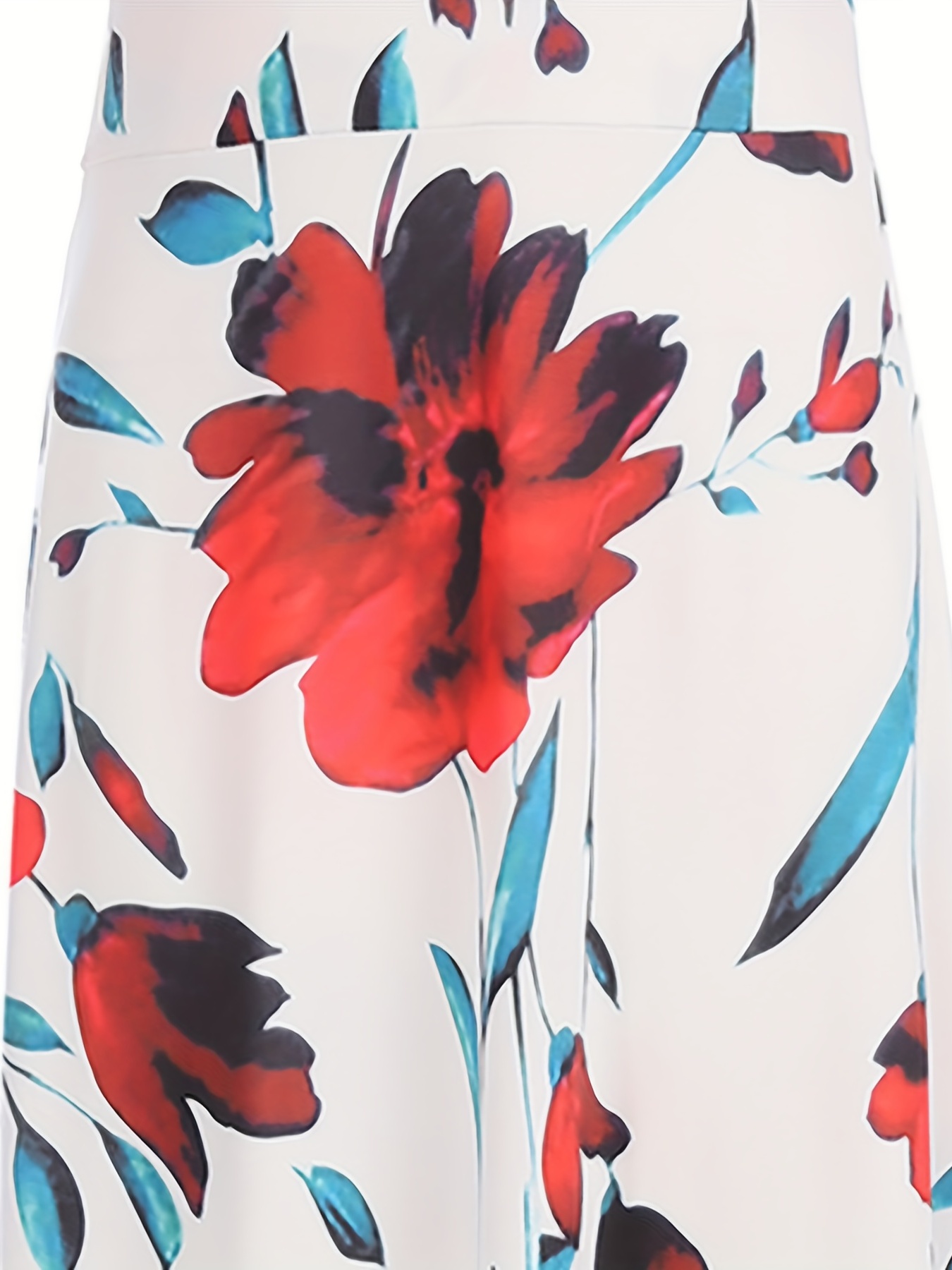 Vintage Floral Print Splicing Dress Elegant Crew Neck Short - Temu Philippines