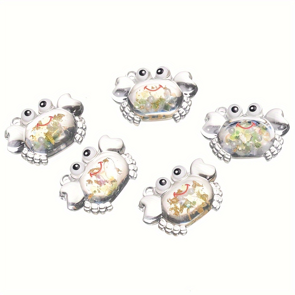 Cartoon Crab Octopus Charms, Luminous Resin Charms For Diy Jewelry ...