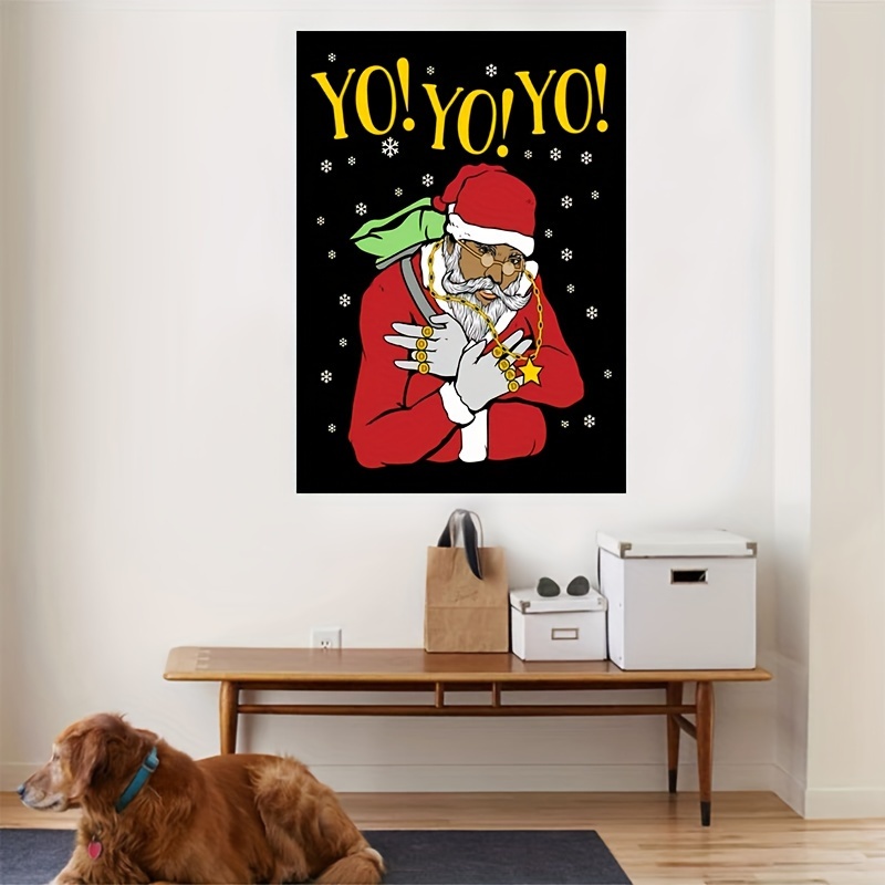 Canvas Poster Modern Art Santa Claus Wealthy Punk Style - Temu Canada