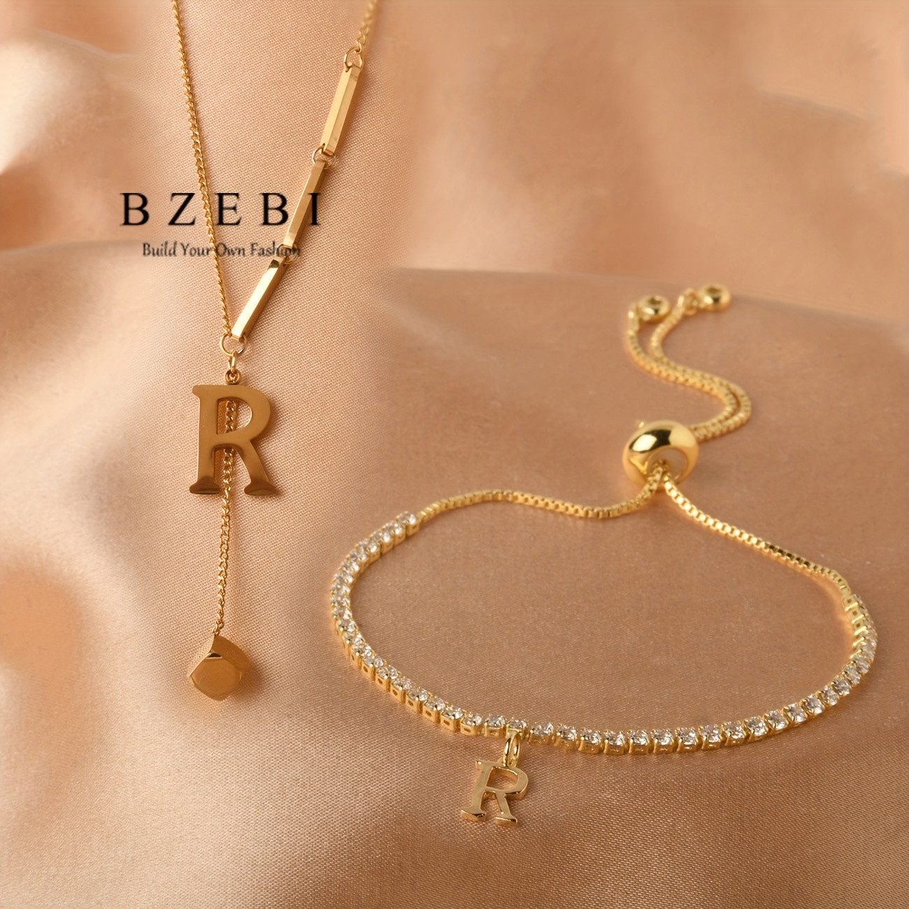 Necklace + Bracelet Chic Jewelry Set 18k Gold Plated Made - Temu United ...