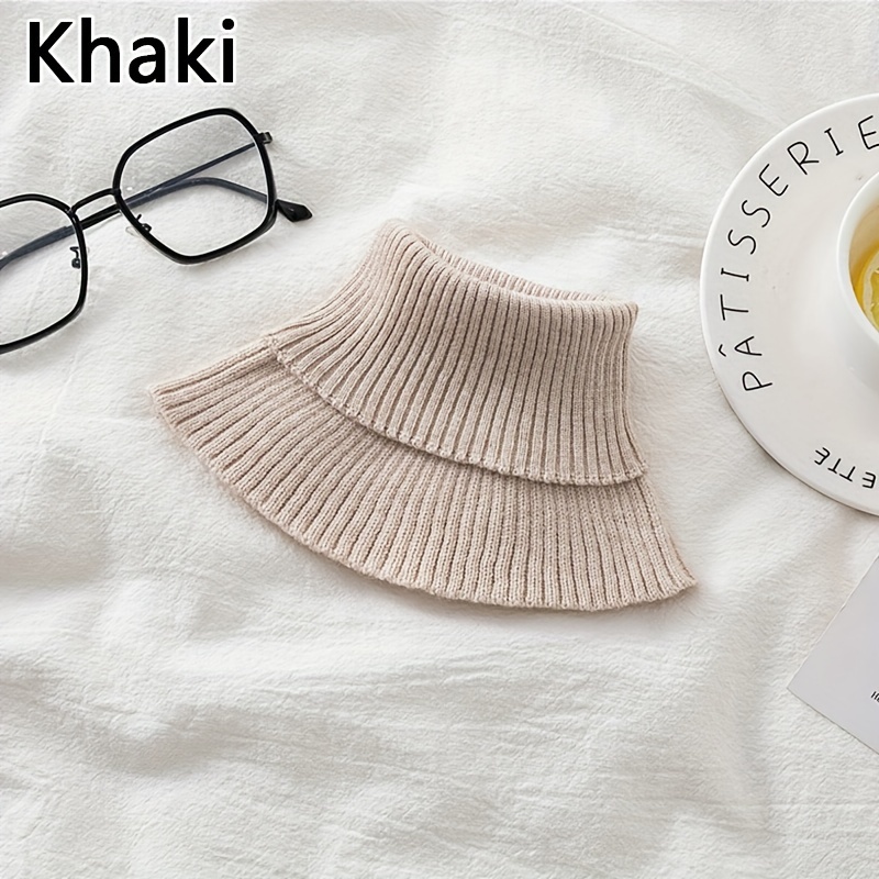 Boho Monochrome Knit Collar Neck Gaiter Simple Elastic - Temu United ...