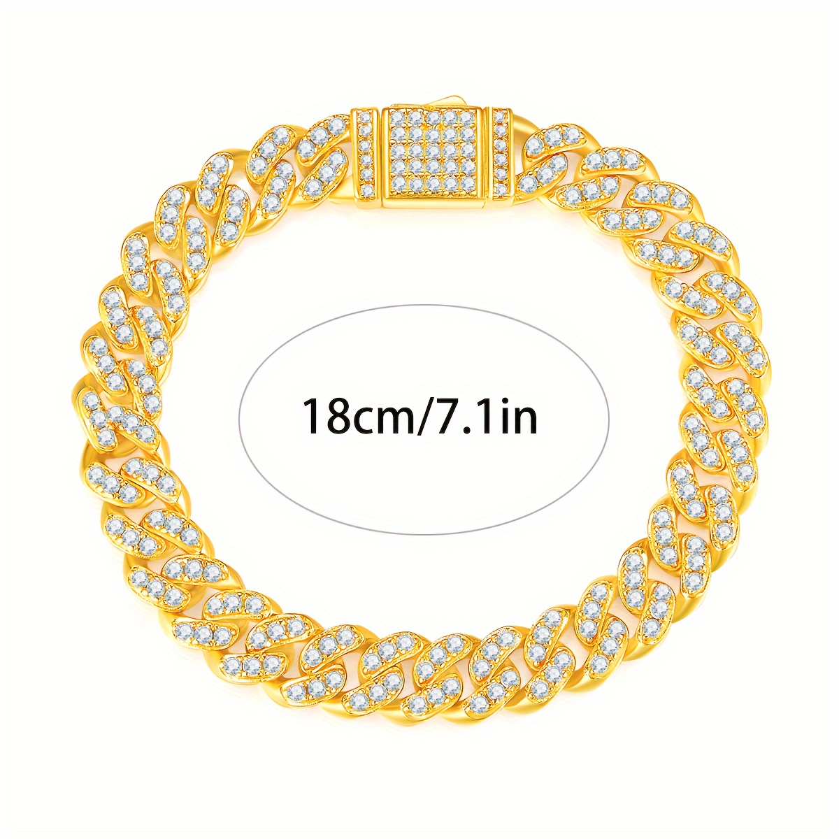 Rhinestone Decor Chain Bracelet - Temu United Kingdom