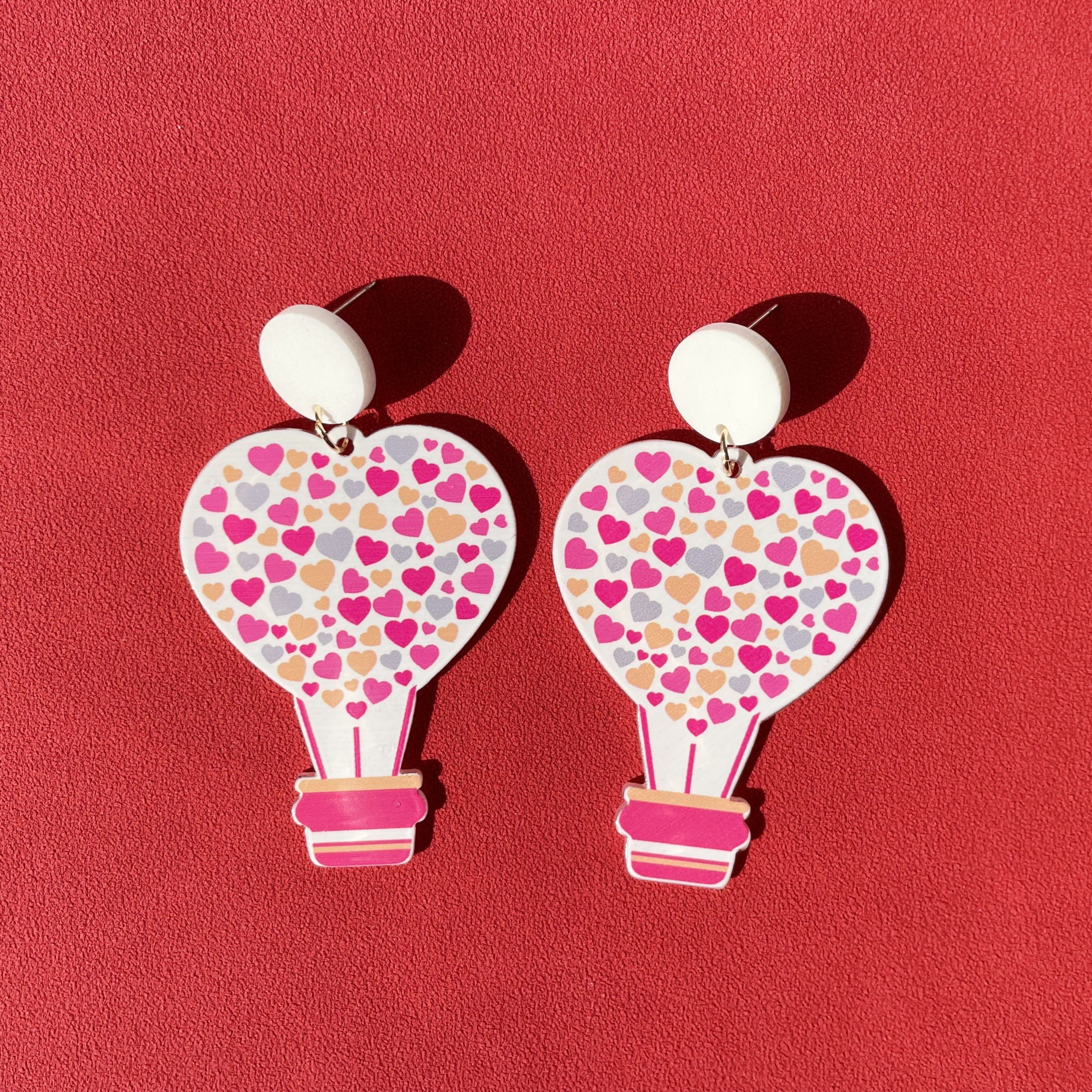 Hot Air Balloon Design Colorful Heart Pattern Dangle - Temu United Kingdom