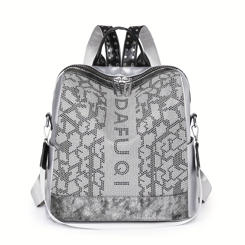 Fashion Sequin Backpack Purse, Trendy Anti-theft Travel Daypack, Women ...