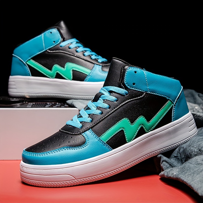 Boys Color Block Trendy Skate Shoes Wear resistant Walking - Temu New ...