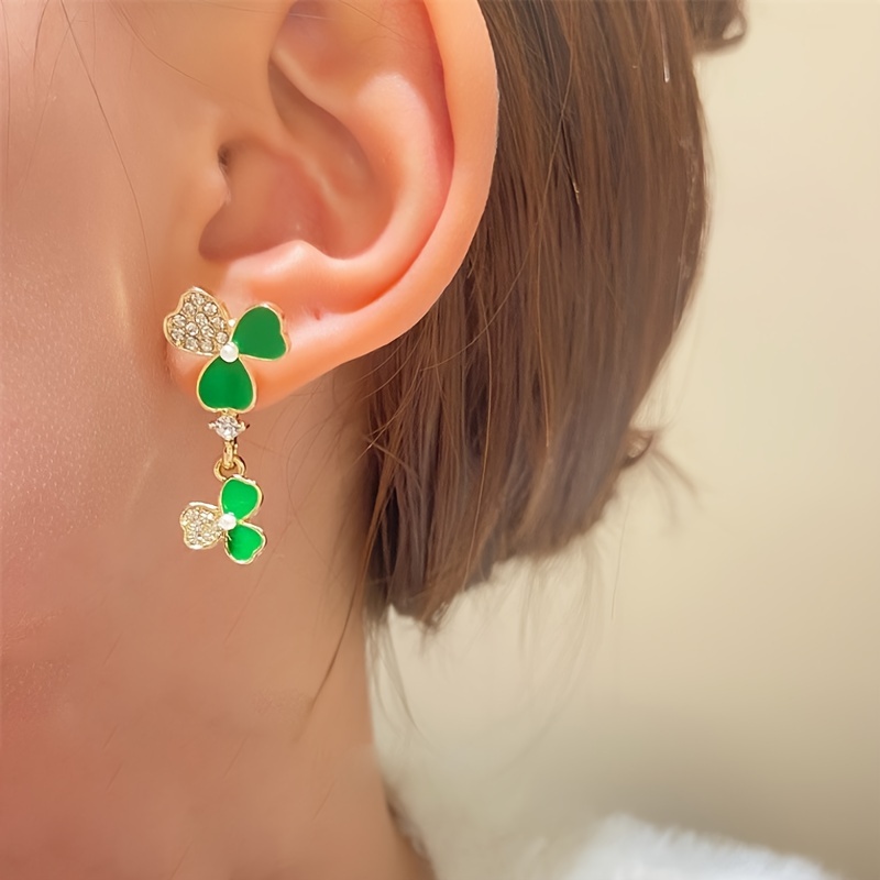 St. Patrick's Day Ear Jewelry Exquisite Enamel Clover Design - Temu New ...